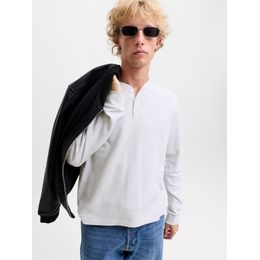 Jack & Jones JACK & JONES Herren Langarmshirt "JORCHAMBERI HENLEY LS TEE"hellwei&szlig; detail:with melange, Gr. M, meliert, unifarben, Jersey, Obermaterial: 70%