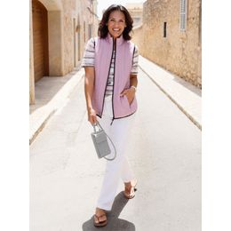 WITT Damen Steppweste mit Kontrastpaspelierung, mauve, Gr&ouml;&szlig;e 38