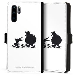 DeinDesign Huawei P30 Pro Handy Klapph&uuml;lle Handyh&uuml;lle aus Kunst Leder schwarz Flip Case Official Licensed Product Obelix Asterix Sideflip mit langer Lasche