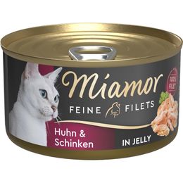 Miamor Katzennassfutter 'Feine Filets' Huhn & Schinken in Jelly Adult 100 g
