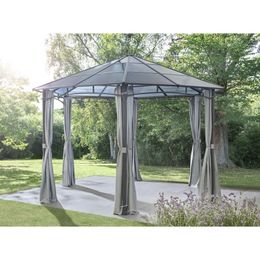 Pavillon 'Hexagon' grau 330 x 385 x 280 cm