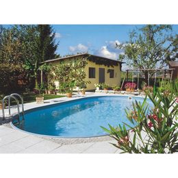 mediPOOL Einbaupool-Set 'Exklusiv 6' wei&szlig;/blau oval 700 x 350 x 150 cm