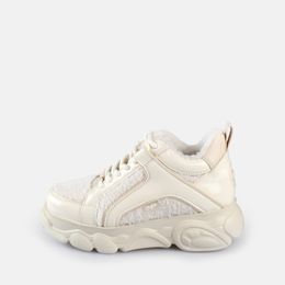 Buffalo Damen Plateausneaker "CORIN WARM", Gr. 39, beige, Synthetik, Textil, Schuhe, Schn&uuml;rschuh, Trend-Sneaker, Halbschuh mit Fellimitat