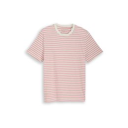 Tom Tailor Denim T-Shirt Herren Gr&ouml;&szlig;e L hellrot / offwhite