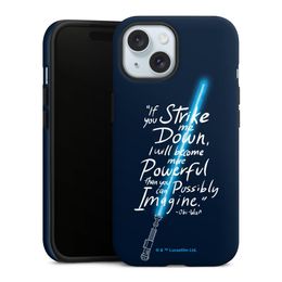 DeinDesign iPhone 15 Handy Panzer Handyh&uuml;lle robuste Outdoor H&uuml;lle Schutzh&uuml;lle matt Star Wars Obi-Wan Kenobi Lightsaber Tough Case
