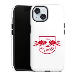 DeinDesign iPhone 15 Handy Panzer Handyh&uuml;lle robuste Outdoor H&uuml;lle Schutzh&uuml;lle matt Official Licensed Product Rb Leipzig Logo Tough Case