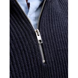 Jack & Jones PlusSize Herren Troyer "JJPANNEL KNIT HALF ZIP AW26 PLS", schwarz, Gr. XXXL, JACK & JONES PLUSSIZE, unifarben, Strick, Obermaterial: 58% Polyacryl, 42%