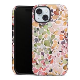 DeinDesign iPhone 15 Handy Panzer Handyh&uuml;lle robuste Outdoor H&uuml;lle Schutzh&uuml;lle matt Eukalyptus Muster Pattern Tough Case