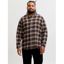 Jack & Jones Plus Jack & Jones Plus Hemd 'JJEField' Herren Gr&ouml;&szlig;e XXXL braun / schwarz / wei&szlig;