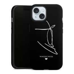 DeinDesign iPhone 15 Handy Panzer Handyh&uuml;lle robuste Outdoor H&uuml;lle Schutzh&uuml;lle matt Wincent Weiss Music Signature Tough Case