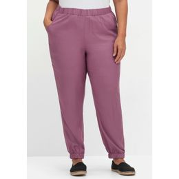 sheego Gro&szlig;e Gr&ouml;&szlig;en Haremshose mit B&uuml;ndchen am Saum, violett, Gr&ouml;&szlig;e 54 - Damen