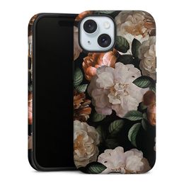 DeinDesign iPhone 15 Handy Panzer Handyh&uuml;lle robuste Outdoor H&uuml;lle Schutzh&uuml;lle matt Wallpaper Rose Flower Tough Case