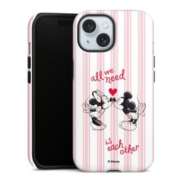 DeinDesign iPhone 15 Handy Panzer Handyh&uuml;lle robuste Outdoor H&uuml;lle Schutzh&uuml;lle matt Love Disney Tough Case