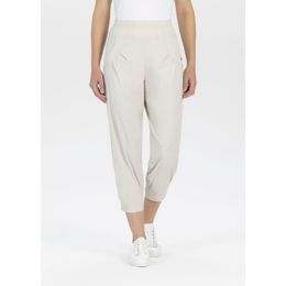 Stehmann Damen 3/4-Hose "Rachell-650", beige, Gr. 46, unifarben, Web, Obermaterial: 65% Viskose, 30% Polyamid, 5% Elasthan, Hosen, mit elastischem