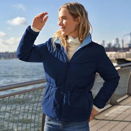 LANDS' END Daunen-Wendejacke WANDERWEIGHT Verstaubar Ultraleicht f&uuml;r Damen, Damen, size: regular, Blau, Nylon, by Lands' End