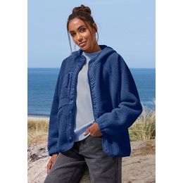 VIVANCE ACTIVE BY LASCANA Fleecejacke blau Gr. 32/34 f&uuml;r Damen. Oversize