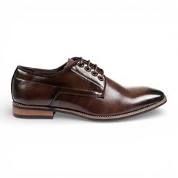 Braune, klassische, schlichte Derby-Brogue-Schn&uuml;rschuhe f&uuml;r Herren