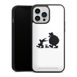 DeinDesign iPhone 13 Pro Max Handy Premium Silikon H&uuml;lle Handyh&uuml;lle schwarz Case Official Licensed Product Obelix Asterix Silikon Premium Case