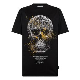 Philipp Plein Kurzarm-Rundhals-T-Shirt Skull