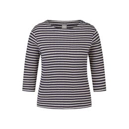 Rabe Damen 3/4 Arm-Pulloverpazifik, Gr. 48, geringelt, Web, Obermaterial: 70% Baumwolle, 30% Polyester, Pullover, im Streifen-Look