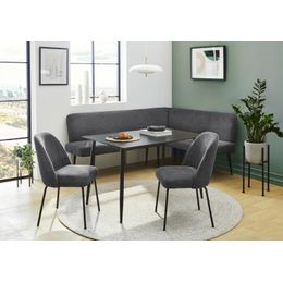 Jockenh&ouml;fer Eckbankgruppetisch schwarz, bank anthrazit, st&uuml;hle anthrazit, JOCKENH&Ouml;FER GRUPPE, K&uuml;che, Sitzm&ouml;bel-Sets, "Melvin (Set, 4-tlg. Tisch, Bank und 2
