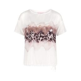 Betty Barclay Damen Kurzarmshirt "Damen mit Aufdruck"patch cream, braun, Gr. 36, Jersey, Obermaterial: 95% Viskose, 5% Elasthan, Shirts