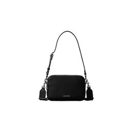 Calvin Klein Damen Umh&auml;ngetasche "WEBBING 2X STRAP CAMERA BAG", schwarz, Lederimitat, unifarben, Taschen, Damen Schultertasche, Handtasche mit