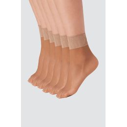 YSABEL MORA Damen Feinsocken, beige, Materialmix, Socken, elastisches B&uuml;ndchen