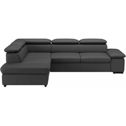 Sit & More Ecksofa SIT & MORE, B:272cm H:73cm T:226cm, schwarz, NaturLEDER;Spannstoff, Wohnzimmer, Sofas, "Alcudia L-Form, modernes Design, Breite 272cm,