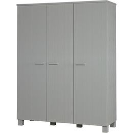 Garderobenschrank Woood, B:158cm H:202cm T:55cm, grau, FSC-zertifizierter Holzwerkstoff, Flur, Schr&auml;nke, "Dennis Mehrzweckschrank mit geb&uuml;rsteter