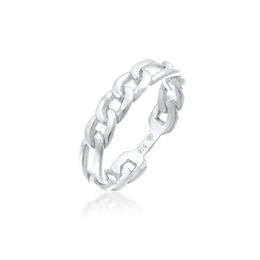 Elli Damen Fingerring "Bandring Figaro Panzer Glieder Chunky 925 Silber", 56mm, ohne Stein, Silber 925 (Sterlingsilber), 4mm, silber, Silber 925