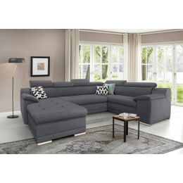 "Andiamo U-Form, B: 336 cm, Kopfteilverstellung, XXL-Sofa" mit Schlaffunktion, frei stellbar, Couch f&uuml;r Wohnkomfort