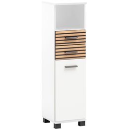 Midischrank Welltime, B:30,3cm H:110,5cm T:32,6cm, wei&szlig;, FSC-zertifizierter Holzwerkstoff, Badezimmer, Schr&auml;nke, "Katta, Midischrank, Made in
