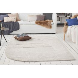 Teppich Wecon Home, B:160cm H:10mm L:230cm, beige, Schurwolle, Wohnzimmer, Teppiche, "Dodo", Wollteppich, asymmetrisch, hochwertig, handgetuftet,