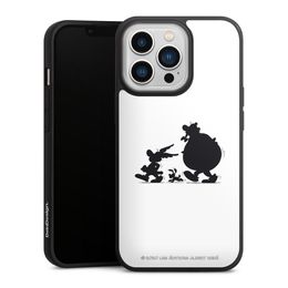 DeinDesign iPhone 13 Pro Handy Premium Silikon H&uuml;lle Handyh&uuml;lle schwarz Case Official Licensed Product Obelix Asterix Silikon Premium Case