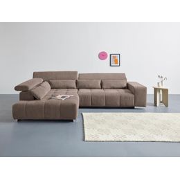 Ecksofa COTTA, B:310cm H:70cm T:225cm, grau, 90% Polyester, 10% Polyamid, Wohnzimmer, Sofas, "Orion L-Form, B: 310 cm, moderne Steppung, bequeme
