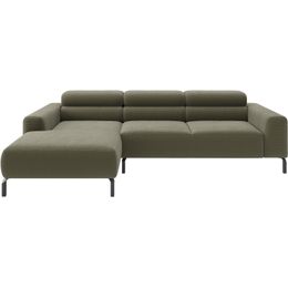Ecksofa Home Affaire, B:258cm H:71cm T:183cm, gr&uuml;n, 95% Polyester, 5% Nylon, Wohnzimmer, Sofas, "Ecksofa, L-Form, incl. Kopfteilverstellung, Breite