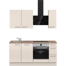 K&uuml;chenzeile Nobilia, B:180,3cm H:216,6cm T:60cm, beige, Komplettk&uuml;chen-Sets, ""Laser II", NEU: individuell anpassbar mit gratis Profi-Beratung",