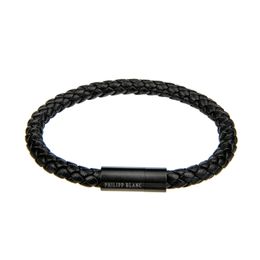 PHILIPP BLANC Herren Armband "PBA12BB", 21cm, Leder, schwarz, Leder, Armb&auml;nder