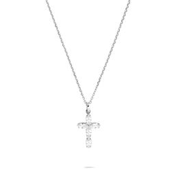 Tamaris Damen Kette mit Anh&auml;nger "Cross, Kreuz", Edelstahl, L: 47 B: 0,4mm, silber, Edelstahl, B:0,4mm, Halsketten