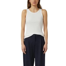 s.Oliver Damen Tanktop, wei&szlig;, Gr. 46, unifarben, Rippware, Obermaterial: 95% Baumwolle, 5% Elasthan, Tops, mit Streifen Muster