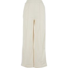 Urban Classics Damen Stoffhose "Urban Classics Damen Ladies Pin Tuck Track Pants", beige, Gr. XL, unifarben, 100% Polyester, Hosen