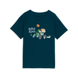 Puma M&auml;dchen T-Shirt "SUPER TEE PS", blau, Gr. 98, unifarben, Jersey, Obermaterial: 100% Baumwolle, Shirts, f&uuml;r Kinder, mit Rundhalsausschnitt, in