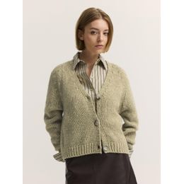 Bugatti Damen Cardigan "Regular Fit", beige, Gr. L, Strukturmuster, 60% Baumwolle, 26% Polyacryl, 11% Wolle, 3% Polyester, Strickjacken, Regular Fit