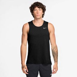 Nike Herren Laufshirt "M NK DF BREATHE MILER TANK", schwarz, Gr. XL, Obermaterial: 100% Polyester, Shirts, f&uuml;r das Laufen entwickelt, mit