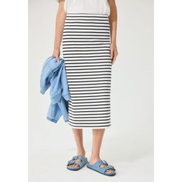 Damen Midirock, schwarz-wei&szlig;, Gr. 44, STREET ONE STUDIO, gestreift, Web, 95% Baumwolle, 5% Elasthan, R&ouml;cke, im Streifendesign