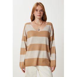 Happiness İstanbul Pullover Damen Gr&ouml;&szlig;e S kitt / mokka