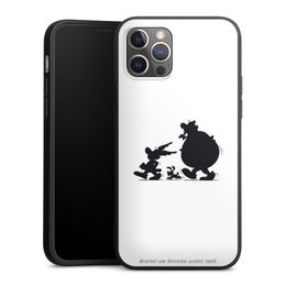 DeinDesign iPhone 12 Pro Handy Premium Silikon H&uuml;lle Handyh&uuml;lle schwarz Case Official Licensed Product Obelix Asterix Silikon Premium Case