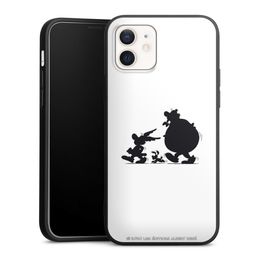 DeinDesign iPhone 12 Handy Premium Silikon H&uuml;lle Handyh&uuml;lle schwarz Case Official Licensed Product Obelix Asterix Silikon Premium Case
