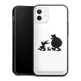 DeinDesign iPhone 12 mini Handy Premium Silikon H&uuml;lle Handyh&uuml;lle schwarz Case Official Licensed Product Obelix Asterix Silikon Premium Case